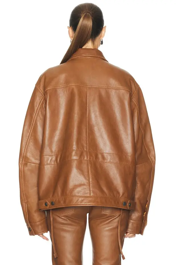 HAIKURE Jocelyn Cropped Leather Jacket