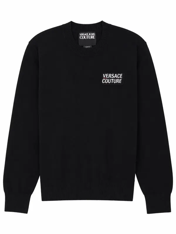 Versace Crewneck Logo Patch Sweater