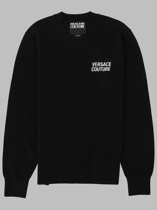 Versace Crewneck Logo Patch Sweater