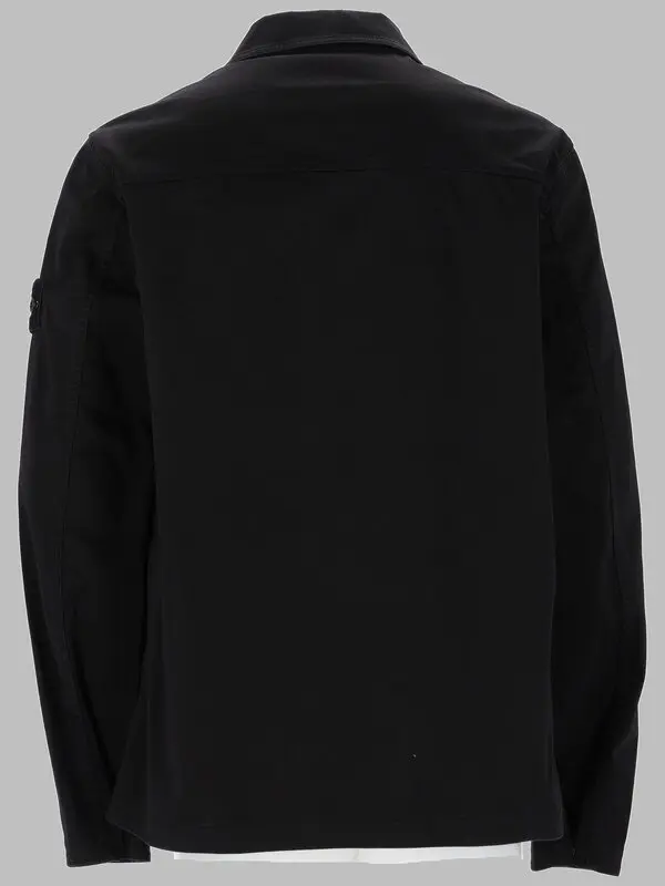 Stone Island Overshirt Con Zip E Tasche Sul Petto