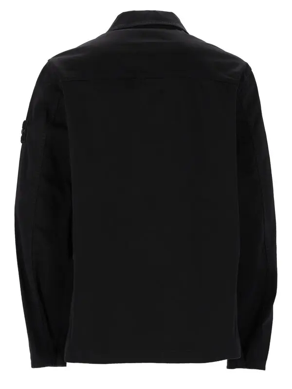 Stone Island Overshirt Con Zip E Tasche Sul Petto