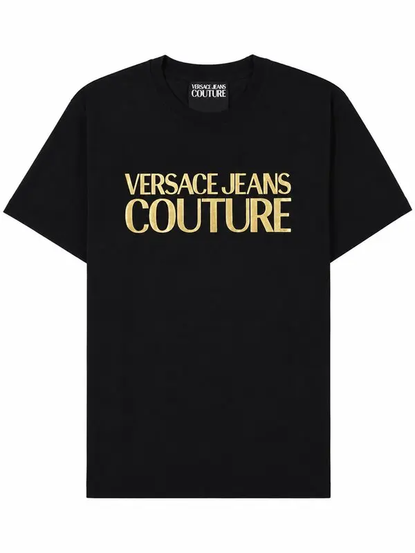 Versace T-shirt Con Logo Metallizzato