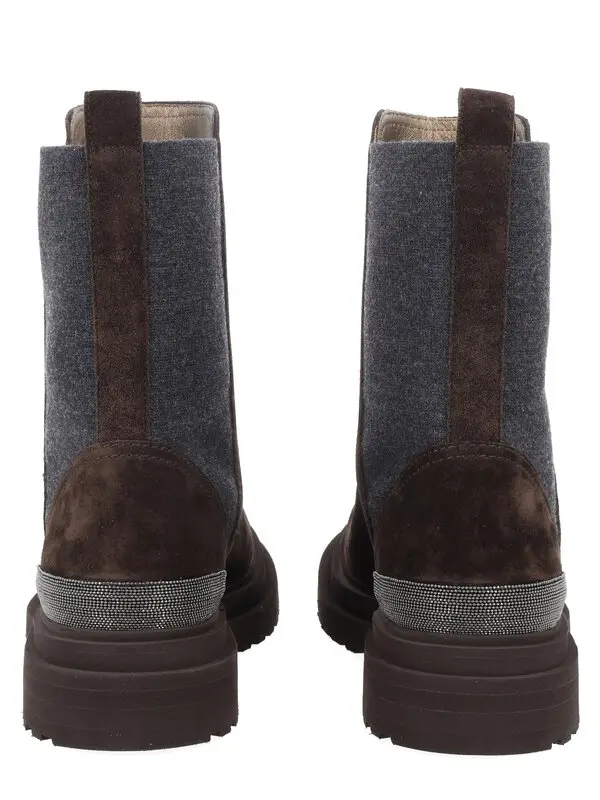 Brunello Cucinelli Suede Ankle Boots - Dark Brown