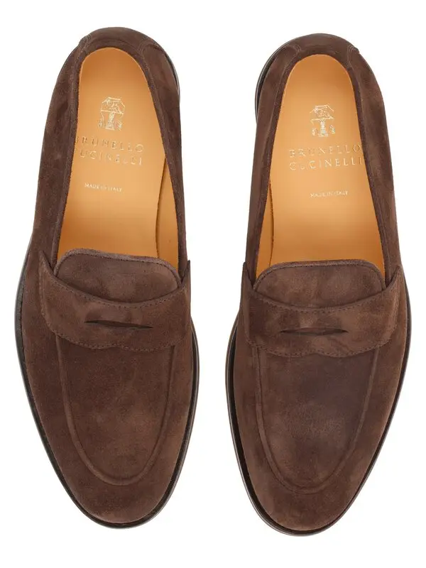 Brunello Cucinelli Mocassino "penny" In Camoscio