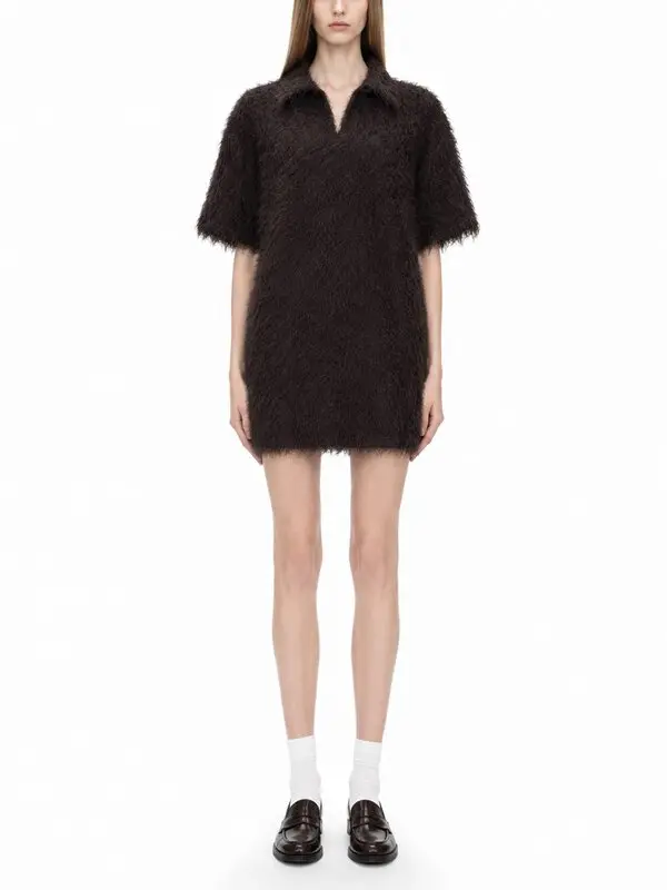 ALYSI Short Sleeve Fringed Dress