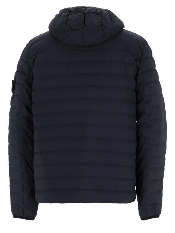 Stone Island Quilted Hooded Down Jacket - Blue