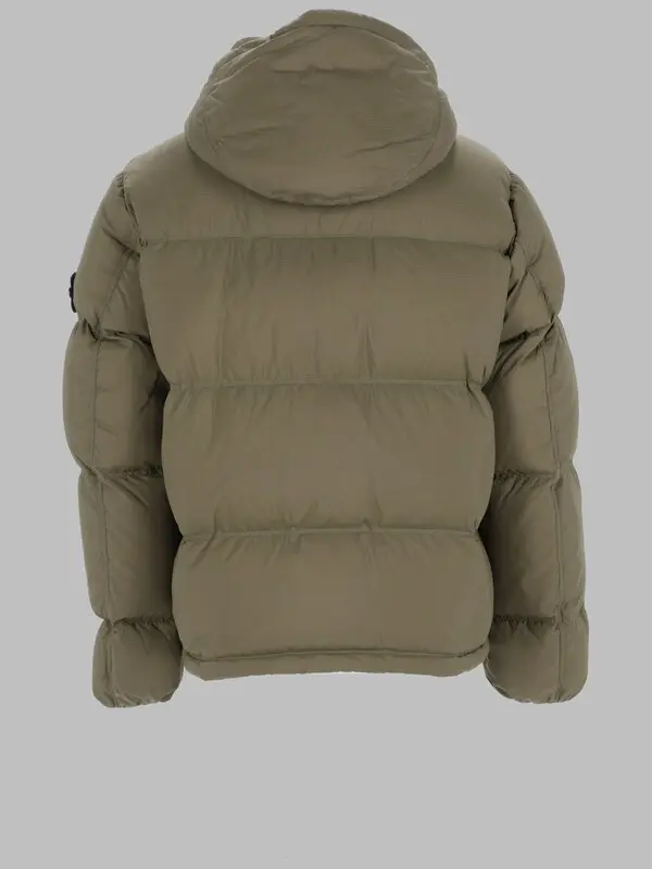 Stone Island Ripstop Down Puffer Jacket With Removable Hood
