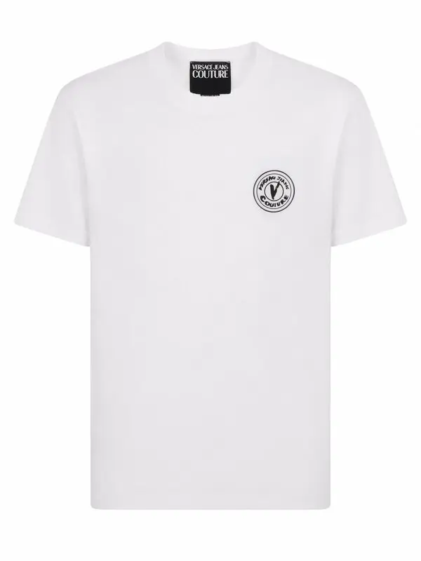 Versace T-shirt Con "v Emblem" Ricamato