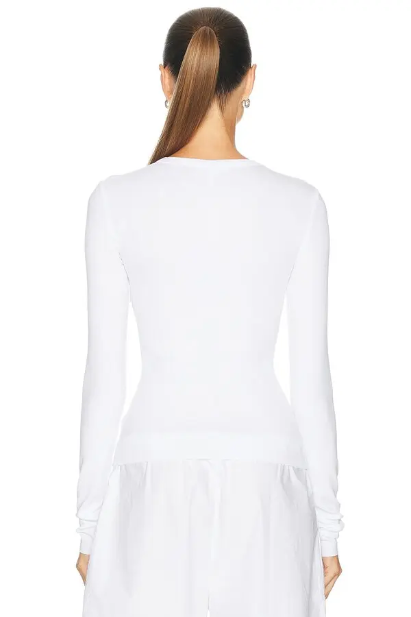 Eterne Long Sleeve Ribbed V-neck Top
