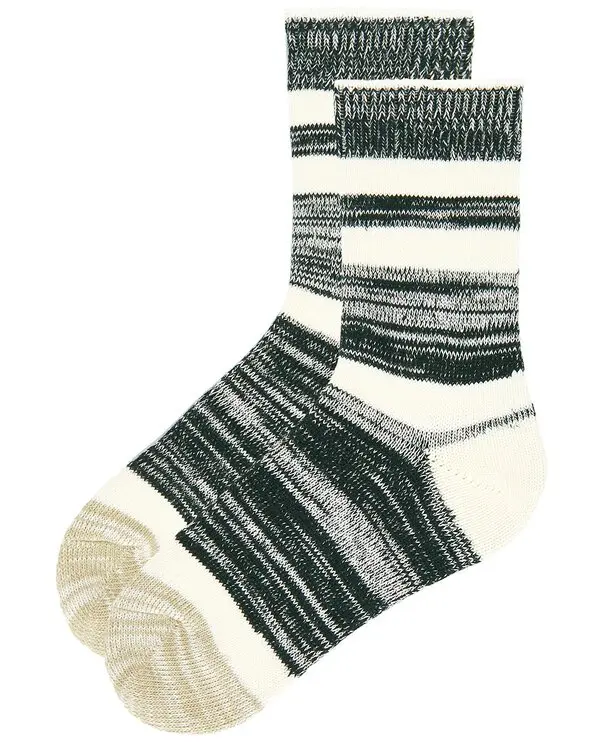 Eterne Heather Stripe Crew Socks - Forest