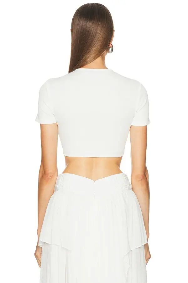 Christopher Esber Droplet Crystal Pendant Ruched Tee