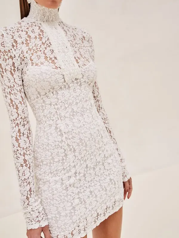 Alexis Delia Lace Mini Dress - Blanc