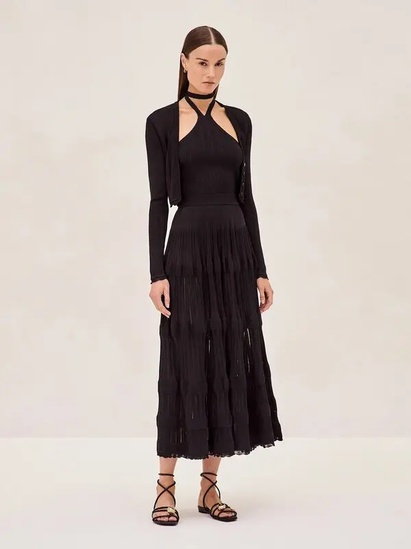 Alexis Olive Ribbed Cropped Cardigan