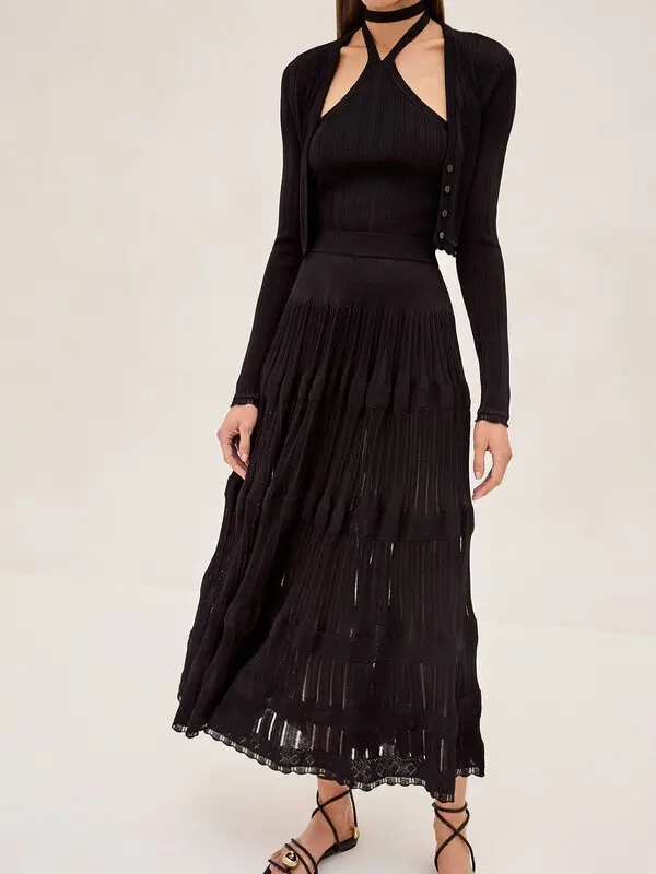 Alexis Olive Ribbed Cropped Cardigan