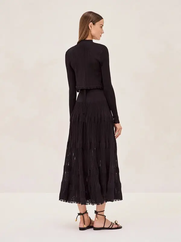 Alexis Olive Ribbed Cropped Cardigan