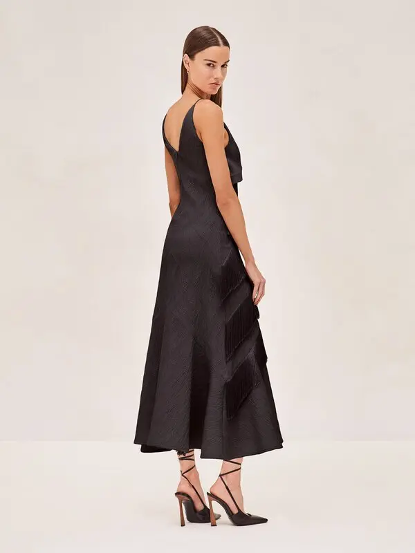 Alexis Nadinee Dress With Fringe And Slit Detail