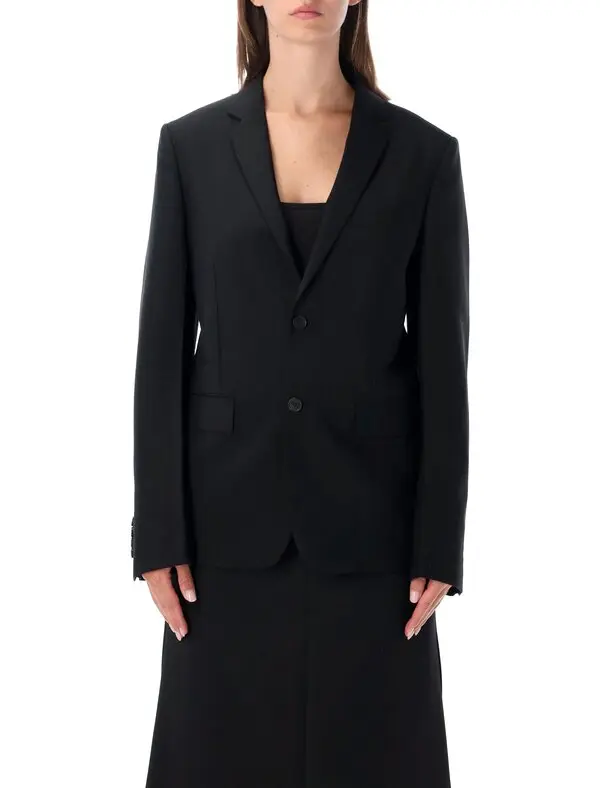 Fendi Single-breasted Blazer With Notched Lapels - Nero