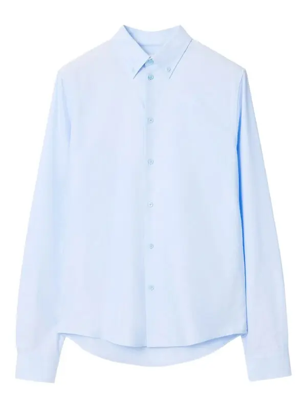 Burberry Button-down Cotton Shirt With Embroidered Equestrian Knight