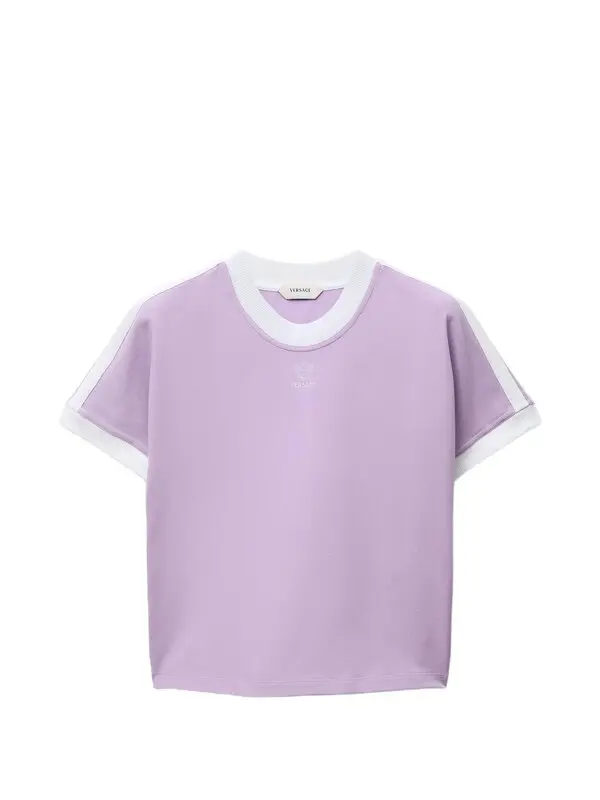 Versace Ribbed Collar T-shirt With Embroidered Logo