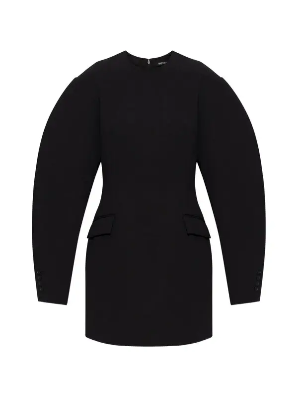 ROTATE BY BIRGER CHRISTENSEN Round Neck Mini Dress With Puff Sleeves And Buttoned Cuffs