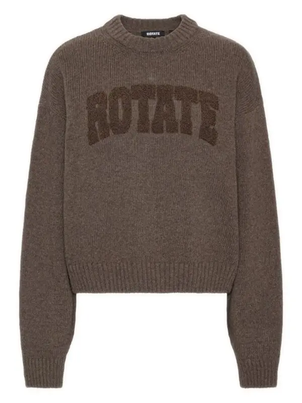 ROTATE BY BIRGER CHRISTENSEN Crewneck Wool Sweater With Front Logo