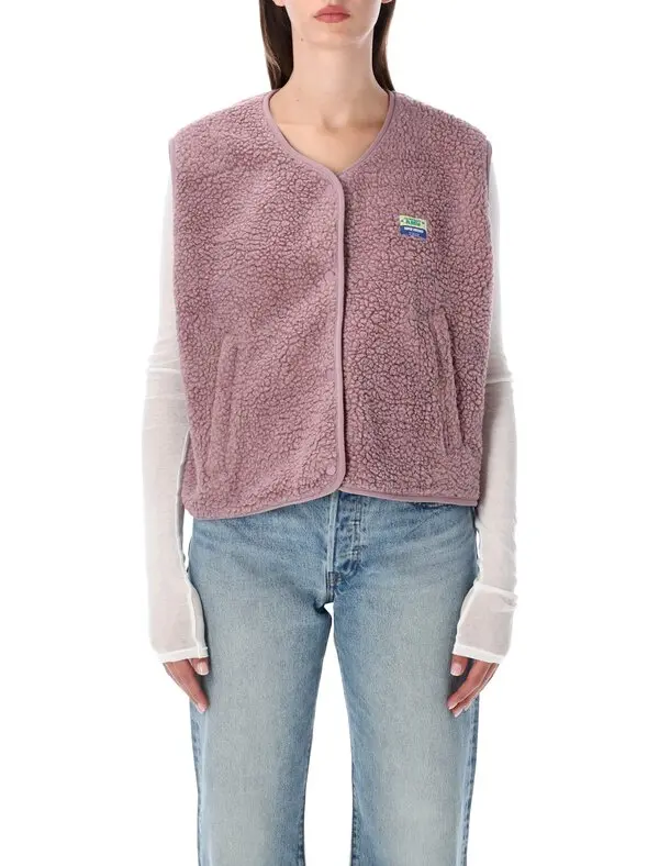 American Vintage Fleece Snap-front Vest - Viola
