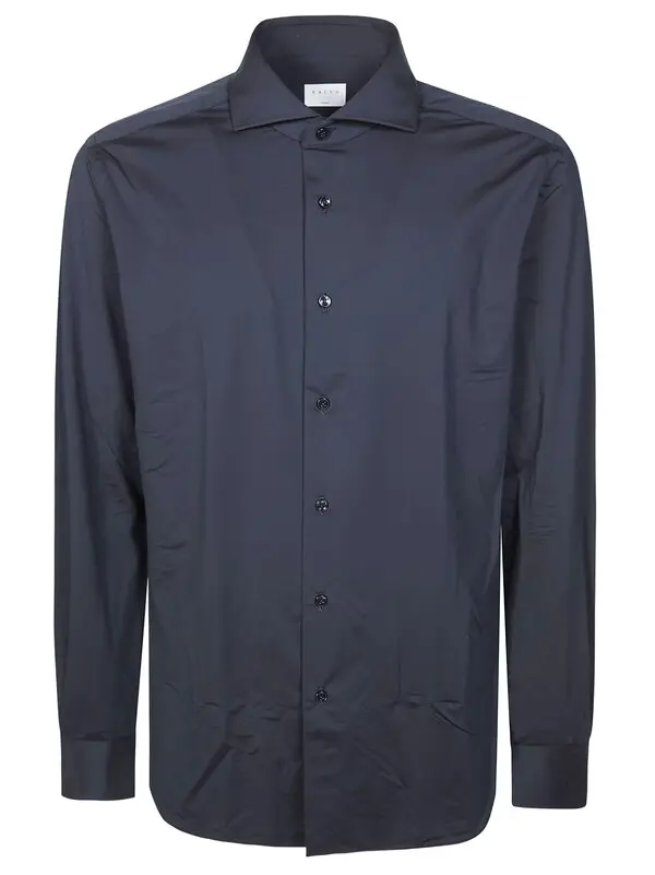 XACUS No-iron Active Shirt With French Neckline - Blu