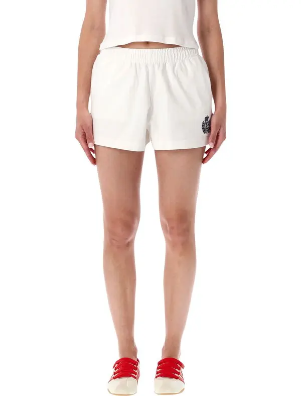 SPORTY & RICH Cotton Shorts With Emblem - Bianco