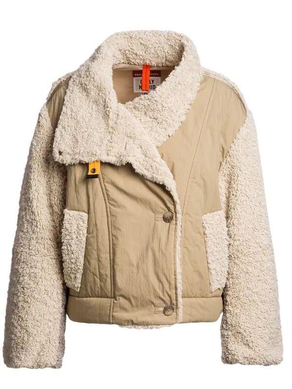 PARAJUMPERS Shearling And Cotton Blend Jacket - Beige