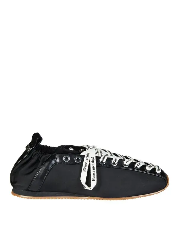 GANNI Ballerina Lace-up Nylon Flats