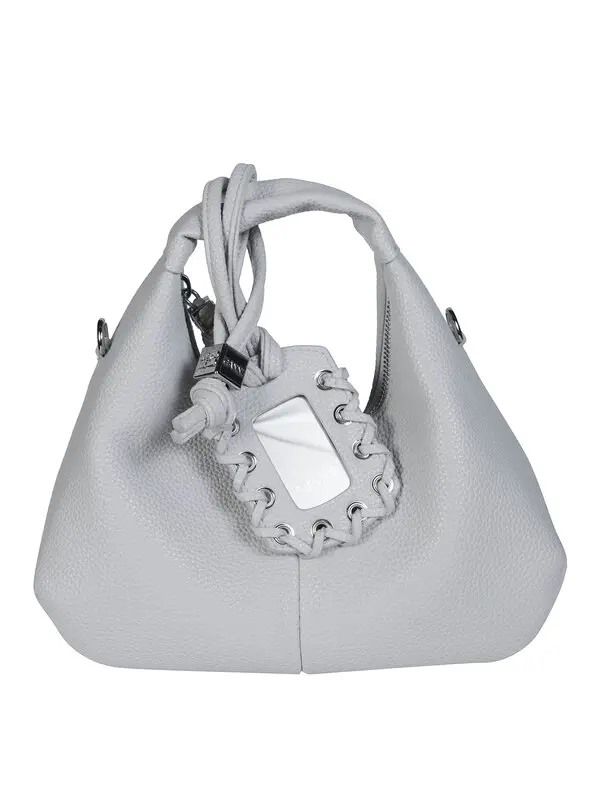 GANNI Mini Grained Hobo Handbag - Grigio