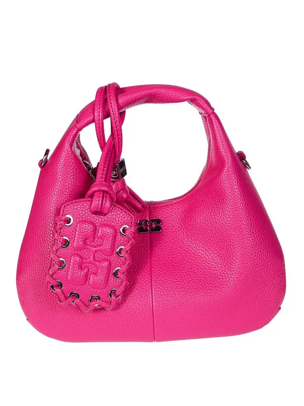 GANNI Mini Grained Hobo Handbag