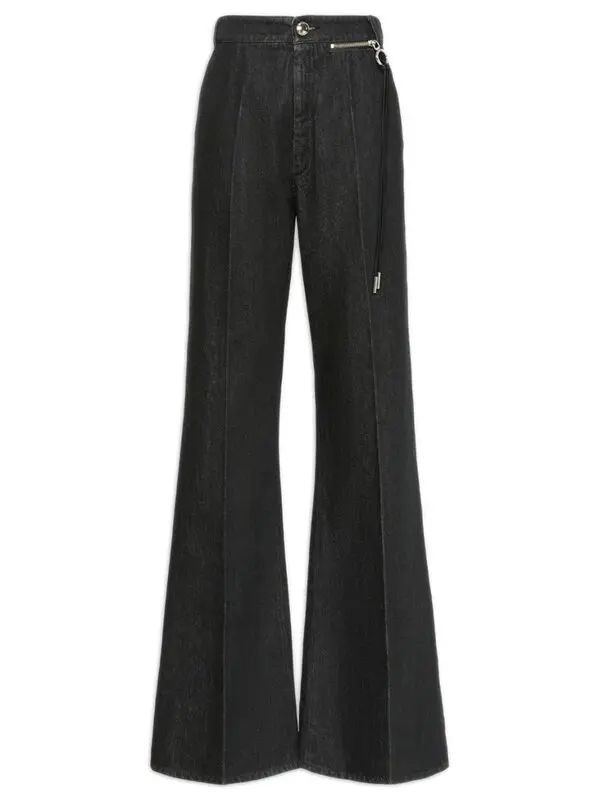 Sportmax Flared Jeans With Zip And Button Closure - Nero