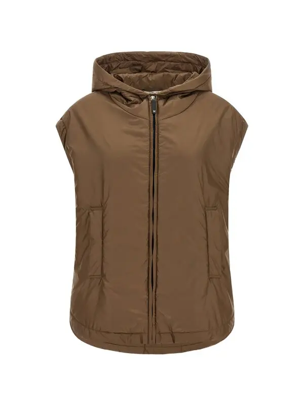 Max Mara Hooded Padded Vest - Marrone
