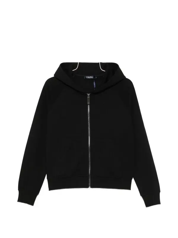 Max Mara Technical Cotton Full Zip Sweatshirt - Nero