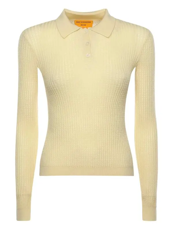 Guest In Residence Honeycomb Knit Cashmere Polo - Giallo