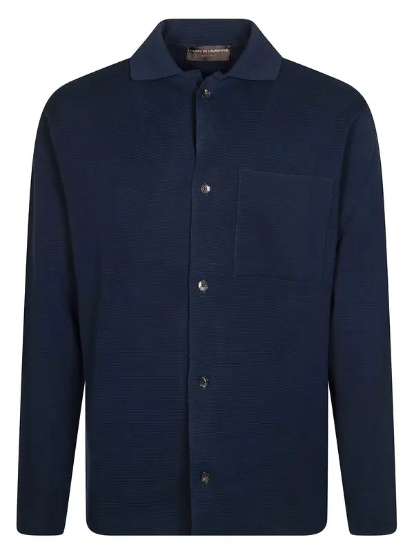 FILIPPO DE LAURENTIIS Textured Knit Shirt Jacket
