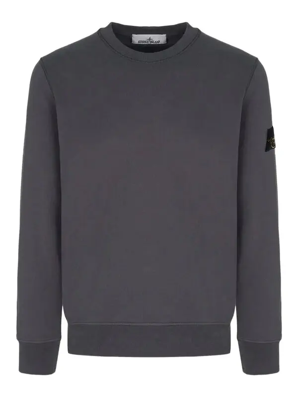 Stone Island Ribbed Neckline Sweater With Lunette Back Detail - Grigio
