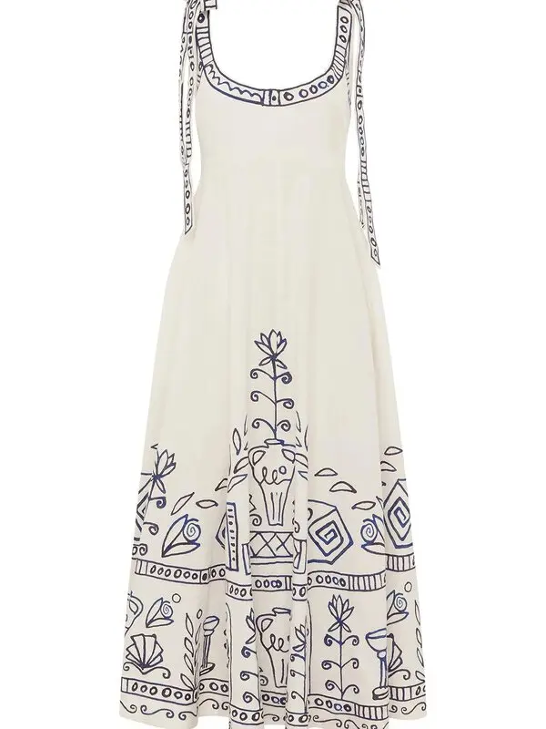 ALEMAIS Linen Mini Dress With Adjustable Straps