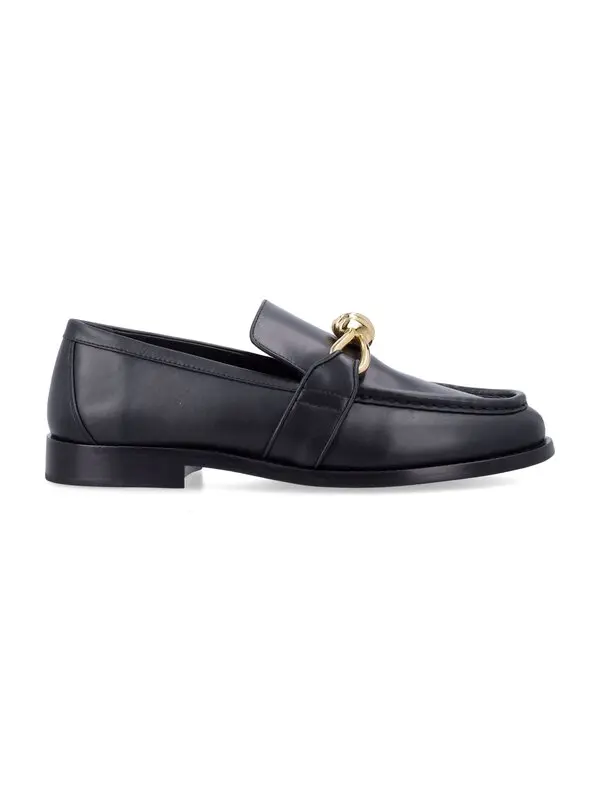 Bottega Veneta Astaire Lambskin Loafers With Metallic Knot Detail - Nero