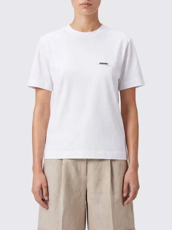 Jacquemus Short Sleeve Stretch-cotton Crewneck T-shirt - White