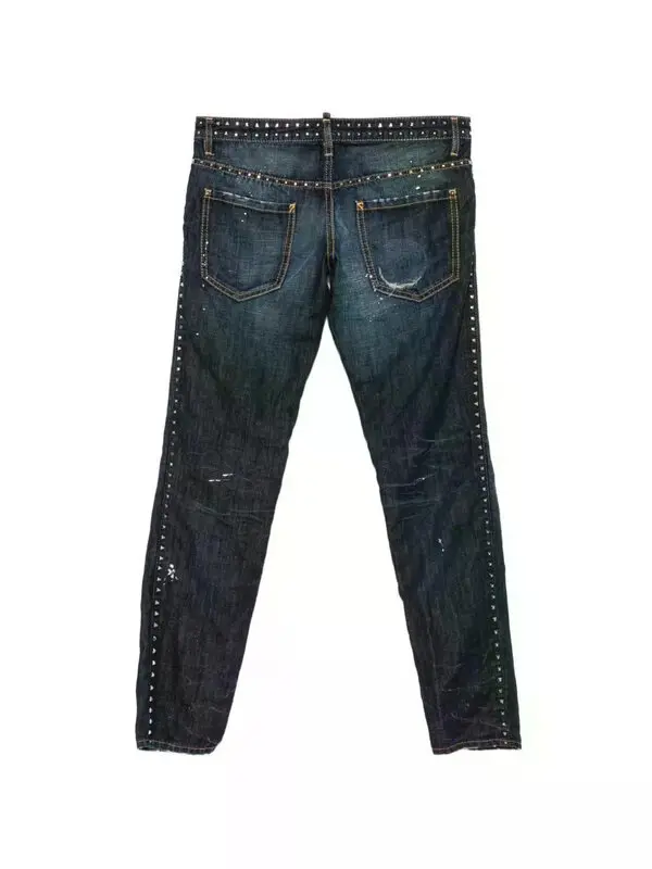 Dsquared2 2000s Stud-embellished Distressed-effect Jeans