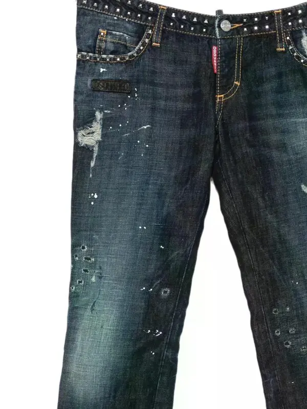 Dsquared2 2000s Stud-embellished Distressed-effect Jeans