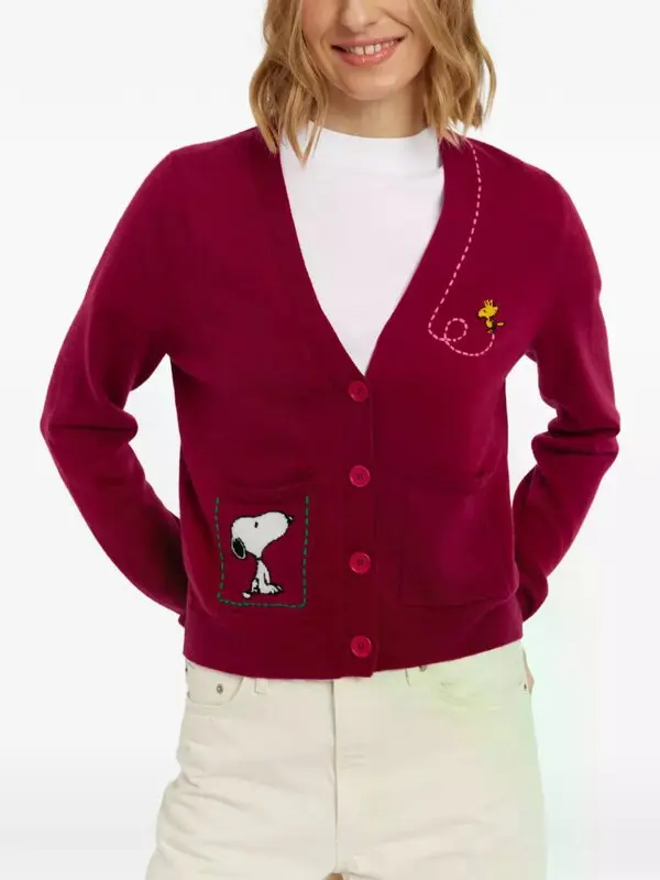 Chinti & Parker Snoopy Intarsia Pocket Cardigan