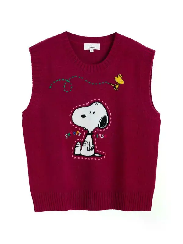 Chinti & Parker Snoopy Intarsia-knit Vest