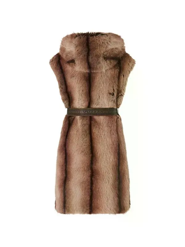 Pinko Hooded Faux Fur Coat