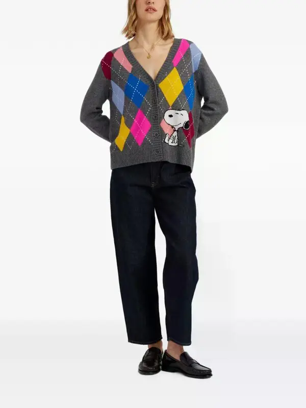 Chinti & Parker Snoopy Argyle Cardigan