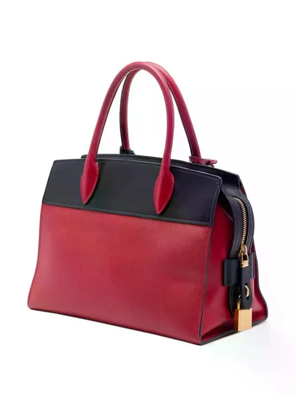 Prada Saffiano And Calf Leather Esplanade Satchel - Red