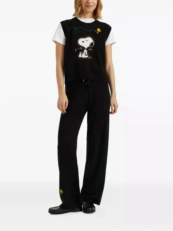 Chinti & Parker Snoopy Intarsia-knit Sweater Vest - Black