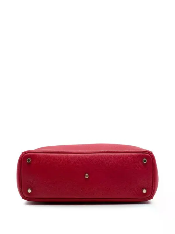 Dior Medium Pebbled Calfskin Diorissimo Satchel - Red